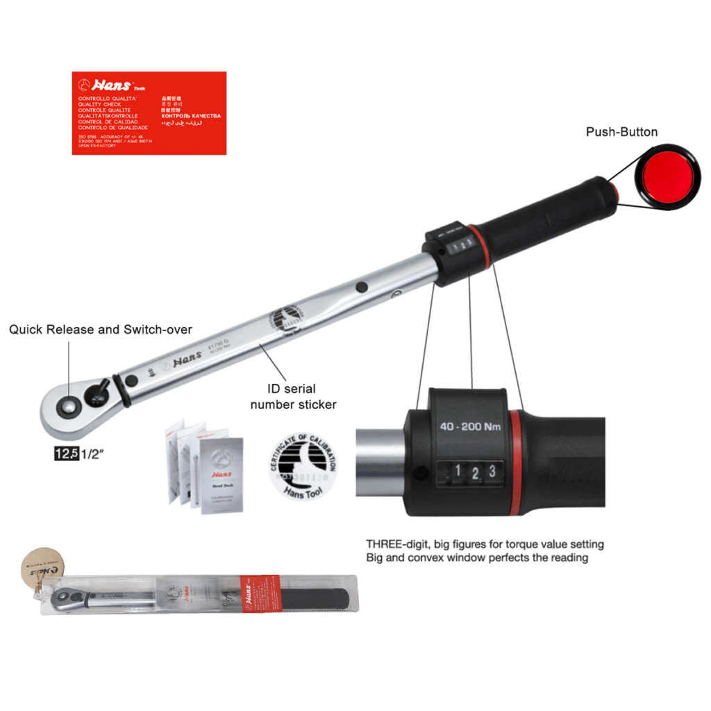 ½" Dr. Dual-Window Quick Release Torque Wrench | Clicker